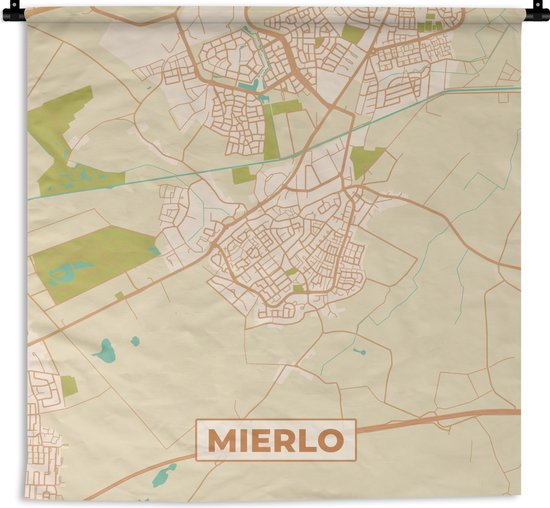 Wandkleed - Wanddoek - Plattegrond - Vintage - Mierlo - Kaart ...