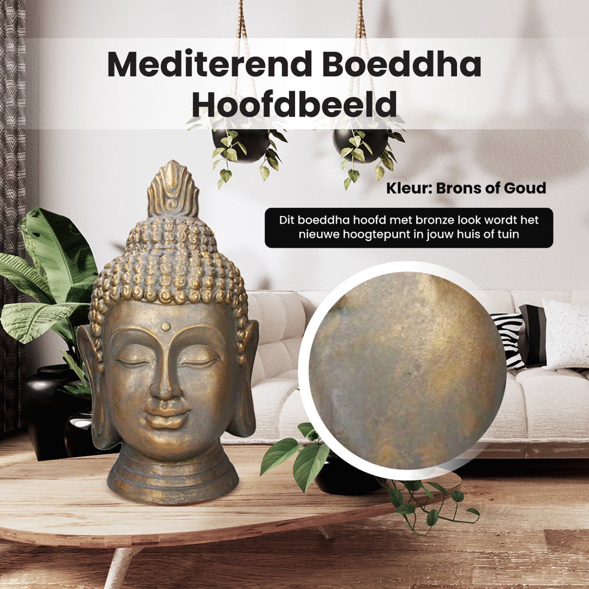 Cheqo® Luxe Boeddha Beeld - Buddha Beeld voor Binnen en Buiten ...