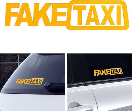 Reflecterende Fake Taxi Sticker - Gele Faketaxi (set) | bol.com