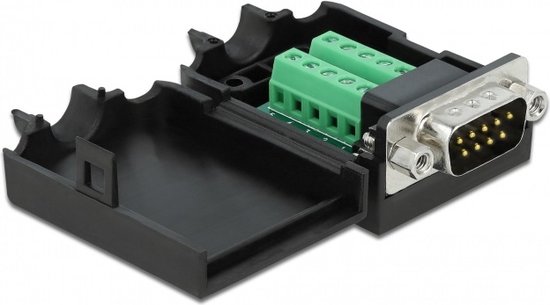 Seriële RS232 connector 9-pins SUB-D (m) met schroefingangen - 10-pins ...