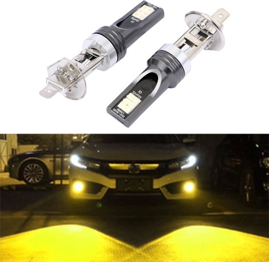 2 STUKS H1 DC12V-24V / 12W / 3000K / 800LM 12LEDs SMD-3030 Auto LED ...