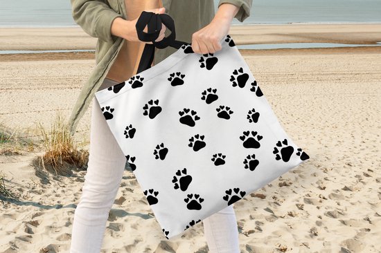 Schoudertas - Strandtas - Shopper Patronen - Kat - Poten - 45x45 cm ...