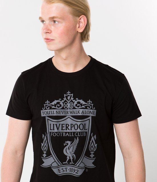Liverpool FC logo T-shirt heren - Liverpool shirt - Zwart - maat XXL ...