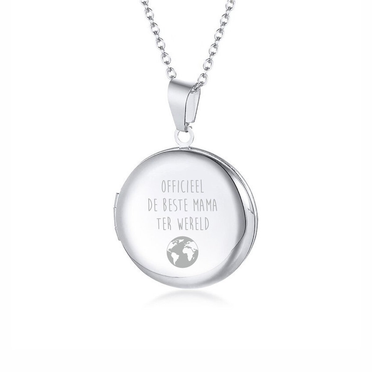 Fotohanger Met Ketting En Gravering - Rond - Officieel De Beste Mama ...