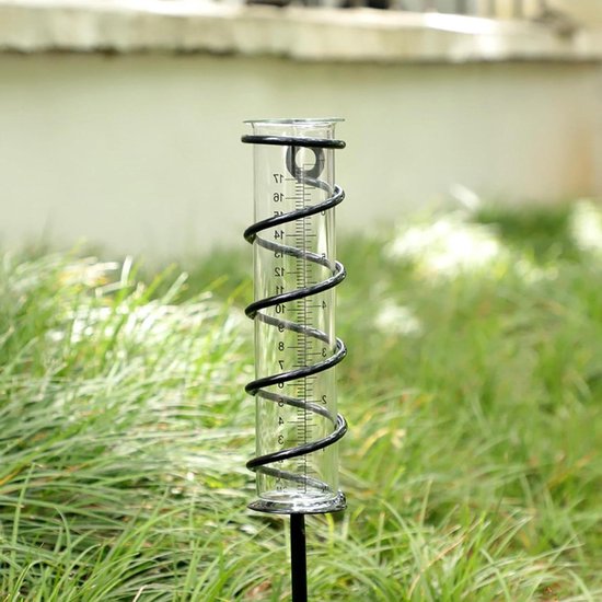Regenmeter 17 cm glazen neerslagmeter - metalen pin - regenmeter voor ...
