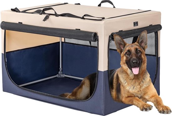 40 inch verstelbare extra grote hondenkrat - kauwbestendig stalen frame ...