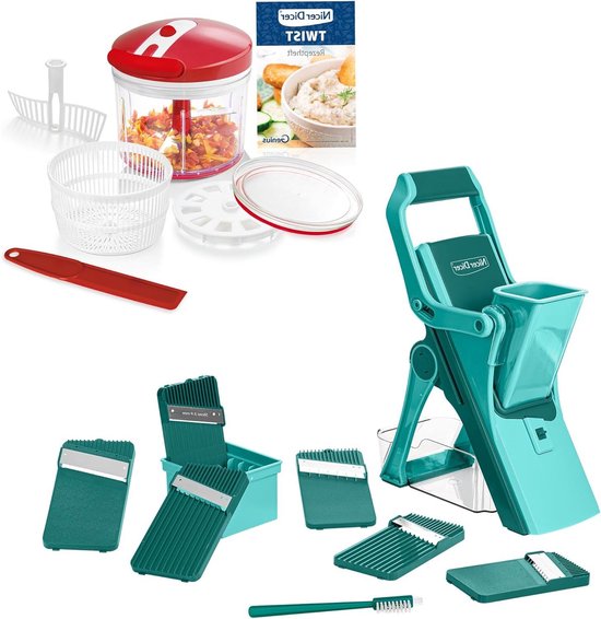 21-delige Nicer Dicer Mando twist groentesnijder - handmatig staand ...