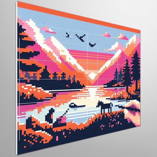 Pixel art relief schilderij | Digitale dimensies: een gebeeldhouwd ...