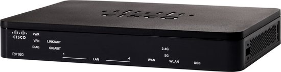 Cisco RV160 VPN Router bedrade router Gigabit Ethernet Zwart, Grijs | bol
