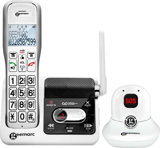 Geemarc, Vaste telefoon voor senioren met versterkte beltoon en SOS-hanger AmpliDect... | bol