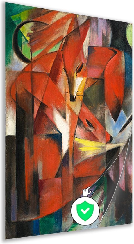 De vossen - Franz Marc muurdecoratie - Vos poster - Poster Dier ...