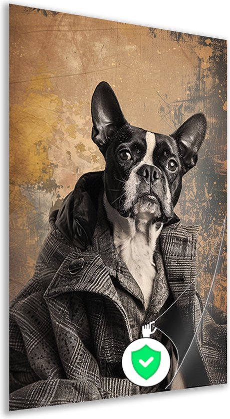 franse bull vest poster - Hond posters - Poster Dier - Muurdecoratie ...