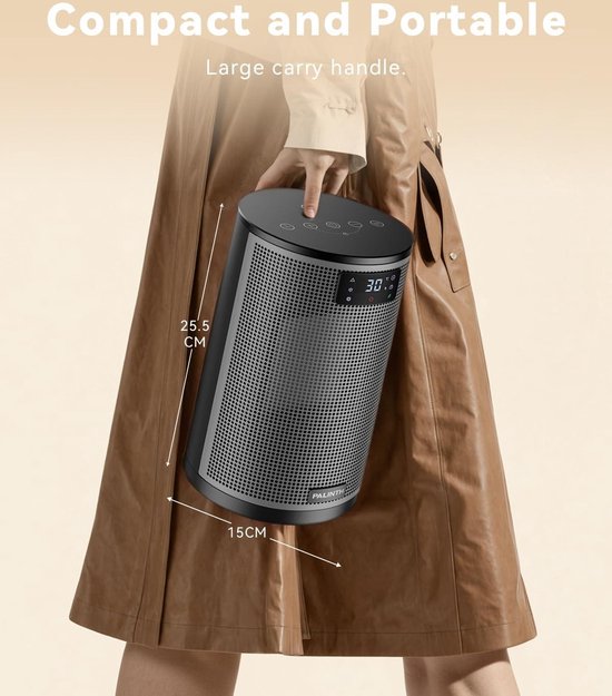 Heater Ruimteverwarmer Draagbare Verwarmer Thermostaat Timer 1-8 u Eco ...
