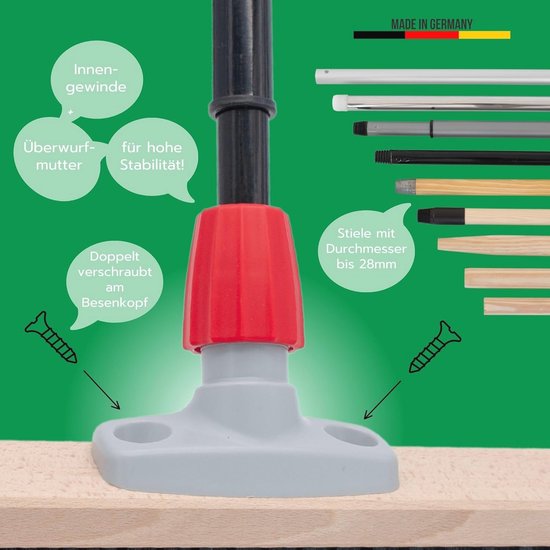 Paardenhaarbezem met telescoopsteel - 50 cm - Handbezem en Schep - Voor ...