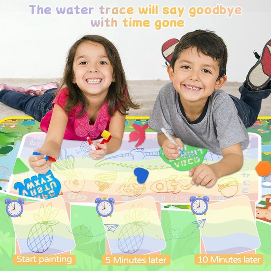 Magic Water Drawing Mat for Children 1 2 3 Years 120 x 90 cm - Reusable ...