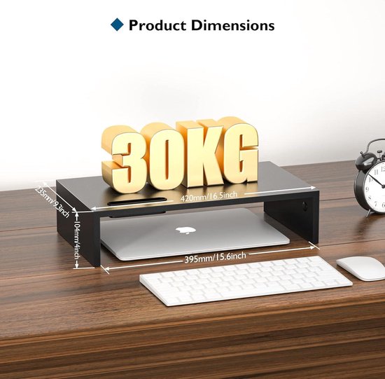 Monitorstandaard Houten Verhoger - Ergonomische Bureau Monitorstandaard ...