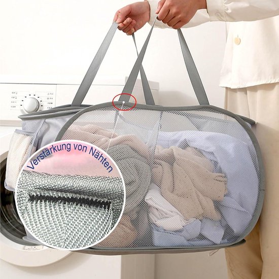 Wasmand Pop-up Opvouwbare Badkamer - Set van 2 - 2 Compartimenten ...