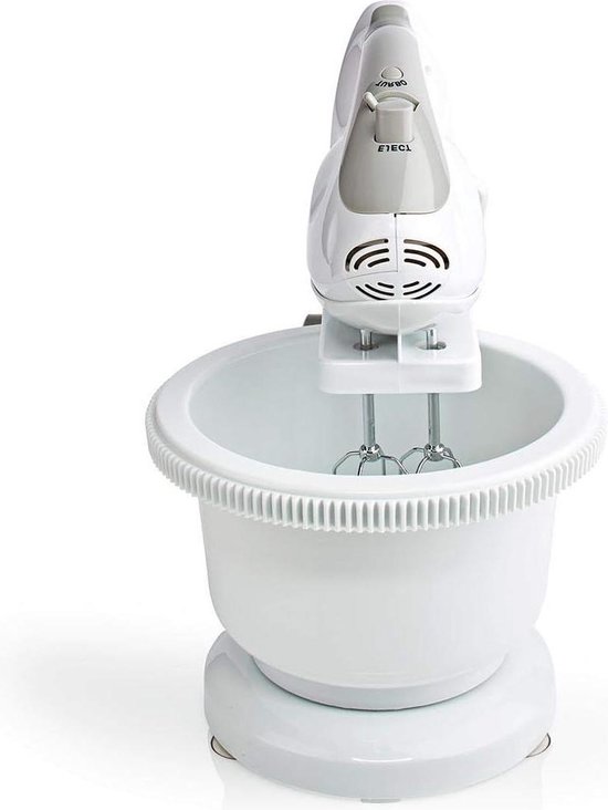 Hand Mixer 200 W 5-Speed Turbo Function Rotary Bowl 2 Dough Hooks 2 ...