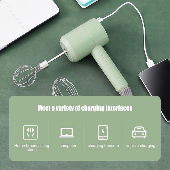 Mini USB Hand Mixer 3 Speeds ABS for the Kitchen - Kitchen Appliances | bol