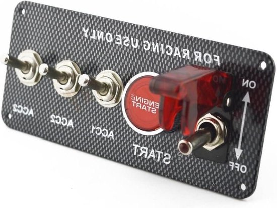 12V Ignition Switch Panel - Carbon Fiber - Car Engine Start Push Button ...