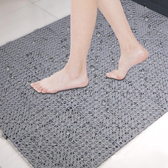 Modulair rubberen drainagemat 30 x 30 cm met gaten - antislip ...