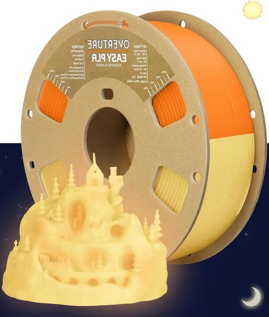 1.75mm Glow Orange PLA Filament 1kg Spool - 3D Printing Filament for ...