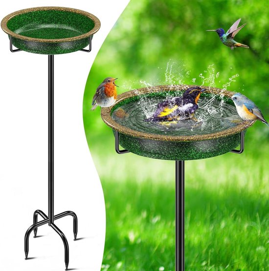 Staand metaal vogelbad voor buiten - Groot vorstbestendig vogelbad ...