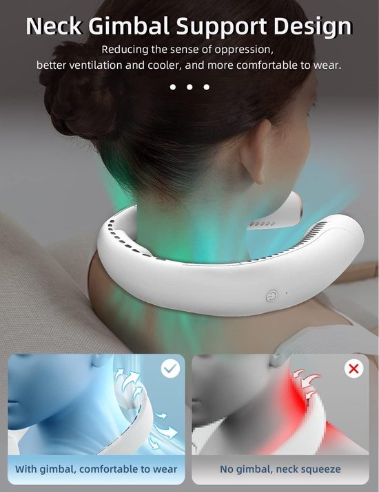 PolkaHome Nekventilator - Nek ventilator - Nek ventilator met koeling ...