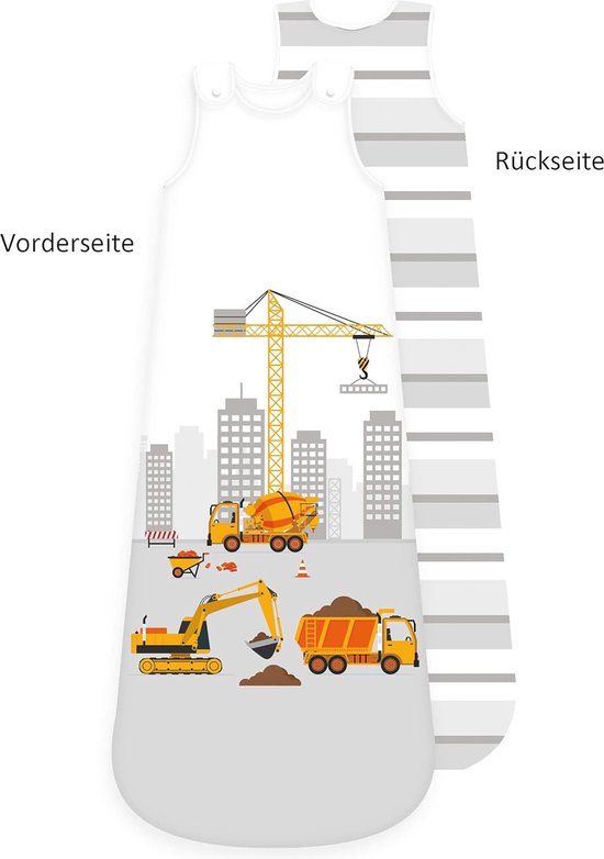 Babyslaapzak Katoen 110 cm - Mouwloos met Bouwplaats Motief voor ...