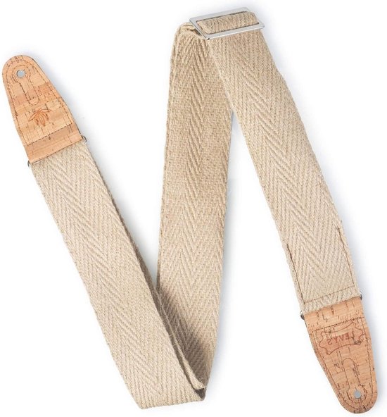 Natuurlijke hennep webbing met kurk uiteinden en zak 51 cm - natuurlijk ...