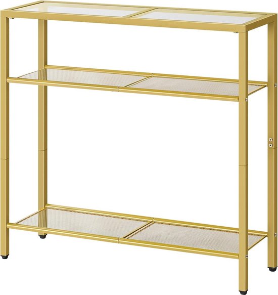 Narrow Console Table - 75cm - 3 Tier Tempered Glass - Small Side Table ...