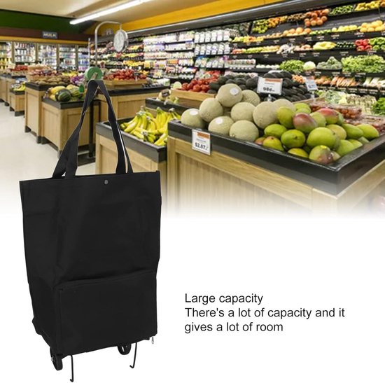 Opvouwbare Winkelwagen met Wielen - Multifunctionele Opbergtas voor ...