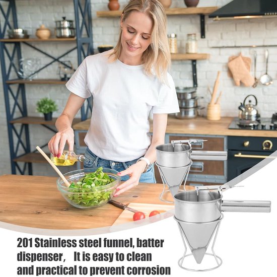 12 liter Roestvrij Stalen Pannenkoekendeeg Dispenser met Trechter ...