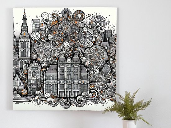 Doodle amsterdam schilderij | Amsterdamse dromen en doodles ...