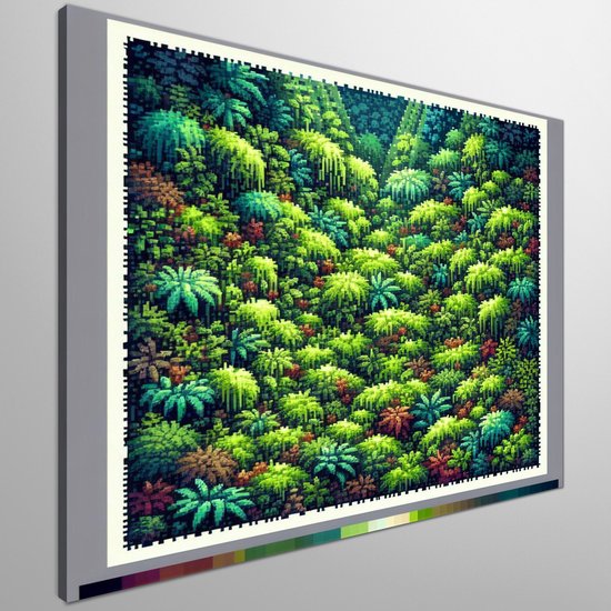 Pixel art mos schilderij | Mosgroene pixelkunst: een unieke mix van ...