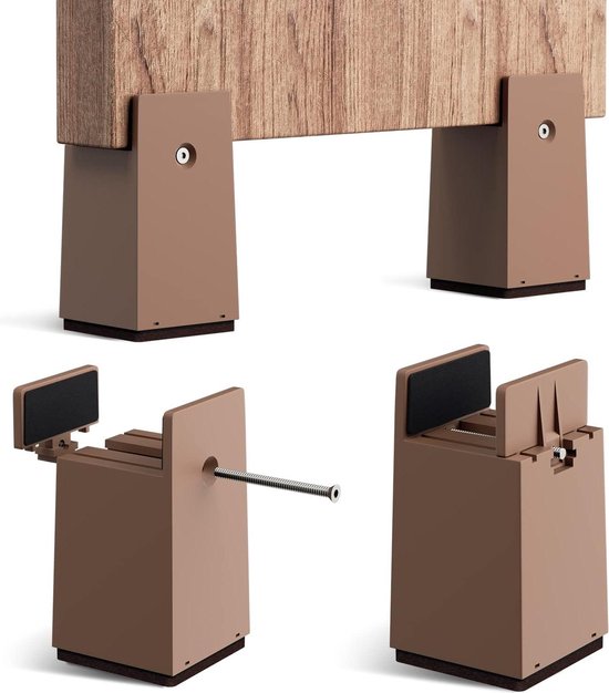 Verstelbare bedverhogers - 4 inch - set van 4 - zware stoelverhogers ...