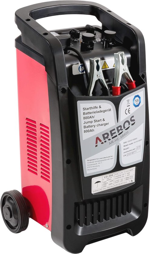 Auto-starthulp en acculader tot 800 Ah met booster-functie voor 12V en ...