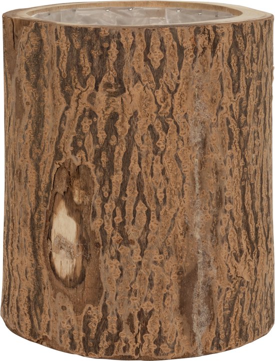 J-line - Bloempot Berk Paulownia Hout Natural Large - 28x28x32cm | bol