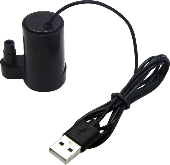 Mini Waterpomp Voor Aquariums - USB - 3-5V DC - Brushless - Zwart | bol