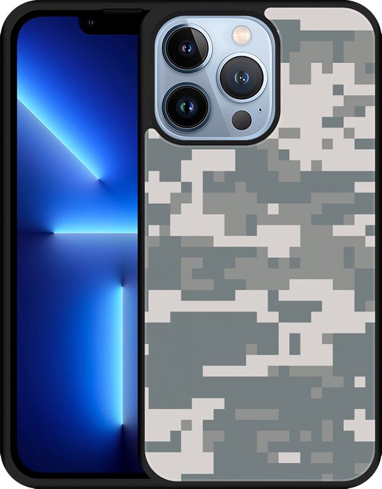 iPhone 13 Pro Hoesje - Design op Glas - Army Digi Camouflage - Designed ...