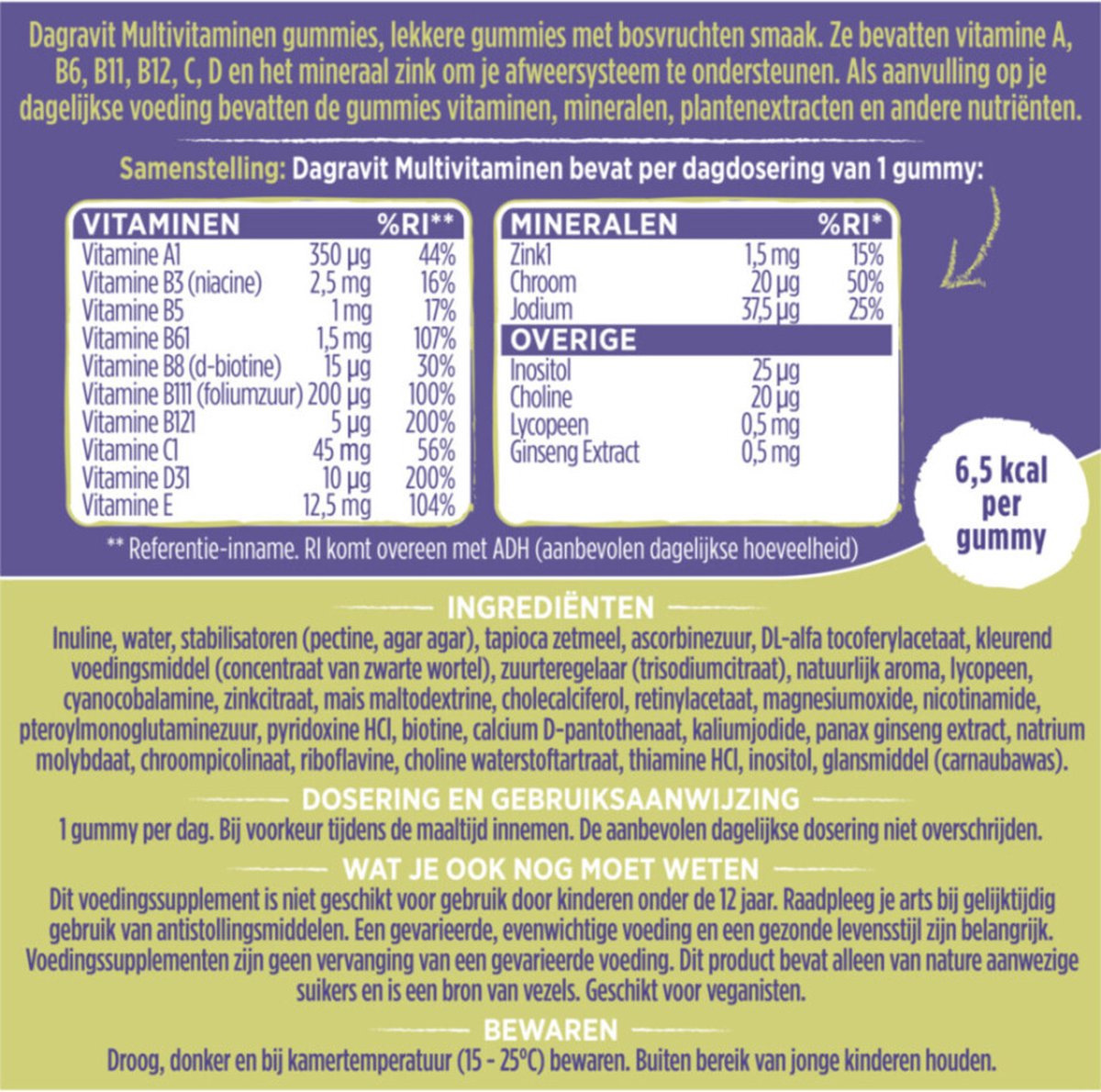 Dagravit Gummies Multivitaminen - Vitaminen - 60 gummies | bol.com