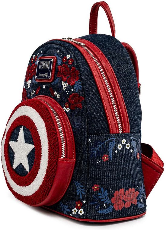 LF MARVEL CAPTAIN AMERICA 80TH ANNIVERSARY FLORAL SHEILD MINI BACKPACK ...