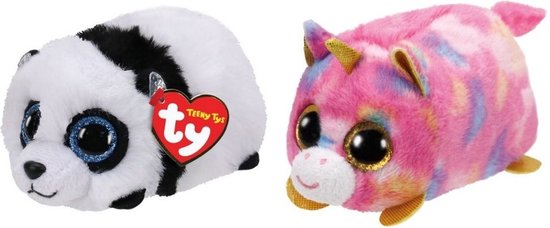 Ty - Knuffel - Teeny Ty's - Bamboo Panda & Star Unicorn | bol.com