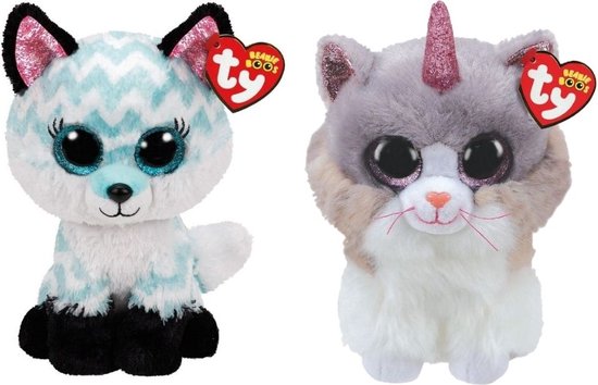 Ty - Knuffel - Beanie Buddy - Atlas Fox & Asher Cat | bol