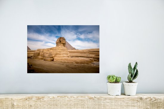 Poster De Sfinx van Gizeh die voor de grote piramide van Giza in Egypte ...