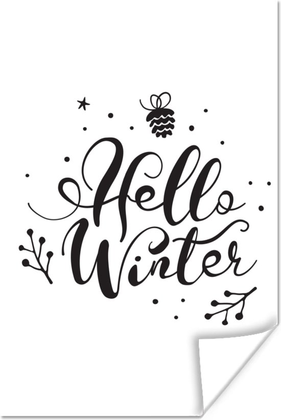 Poster Spreuken - Hello winter - Quotes - Kerst - 120x180 cm XXL ...