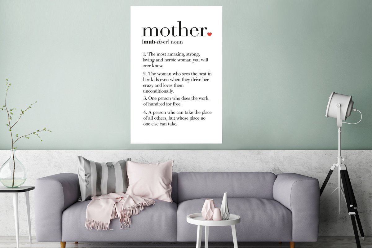Poster Moeder definitie - Quotes - Mother - Spreuken - 80x120 cm | bol.com