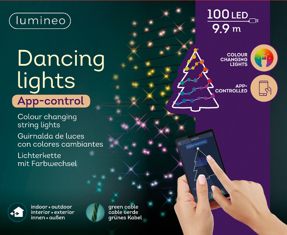 Lumineo LED App-controlled dancing lights | 100 LED | Multicolor | bol.com