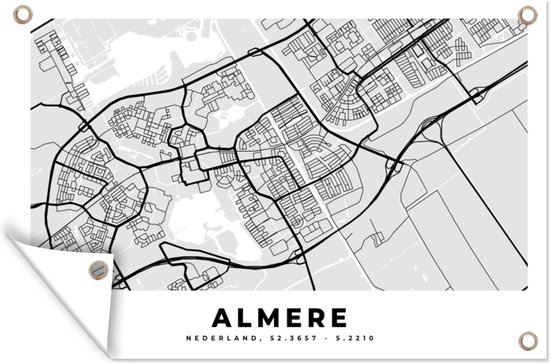 Tuinposter - Tuindoek - Tuinposters buiten - Plattegrond - Almere ...