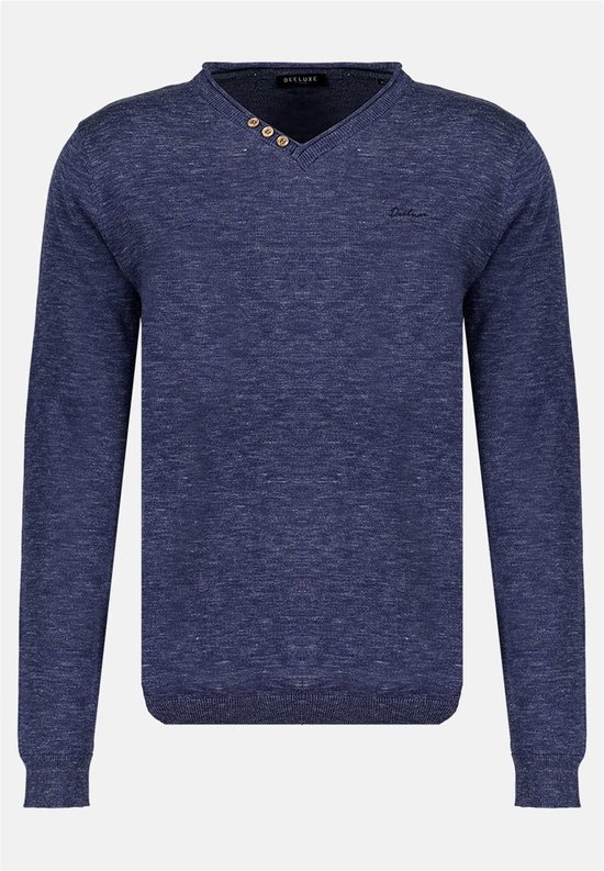DEELUXE Pull chiné double col SINGLE Indigo Mel | bol.com